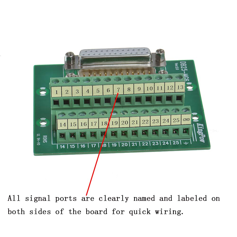 Snapklik.com : Molence DB25 Solderless Male Female Header Breakout ...