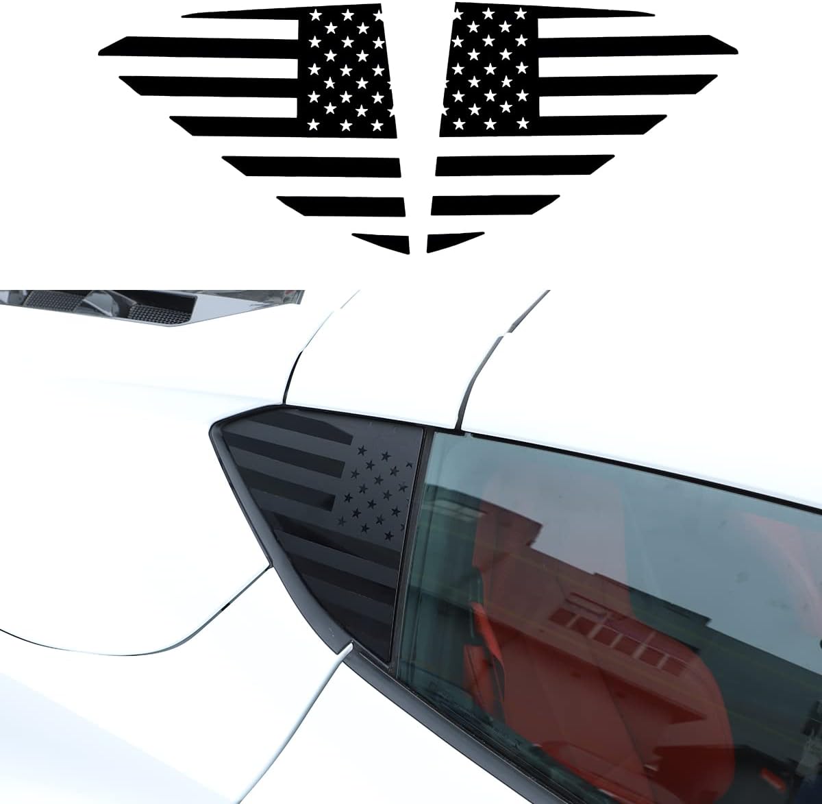 Amazon.com - Rear Side Window American Flag Decal Compatible with ...