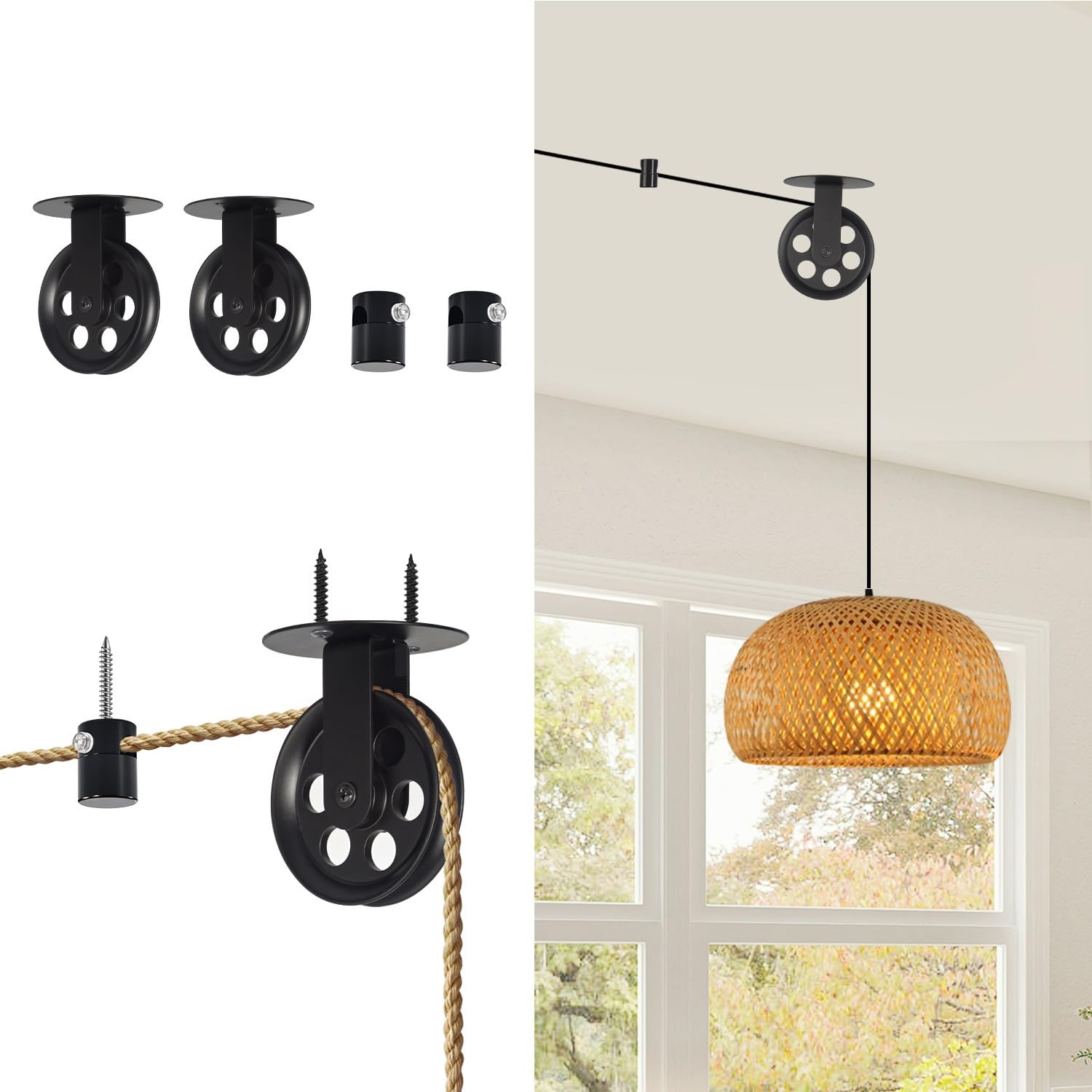 Amazon.com: Adcyssnd Upgraded Pulley for Pendant Light Fixture, 2.75 ...