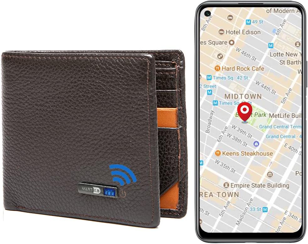 Amazon.com: Trackable Anti-Lost Bluetooth Electronic Wallet Intelligent ...