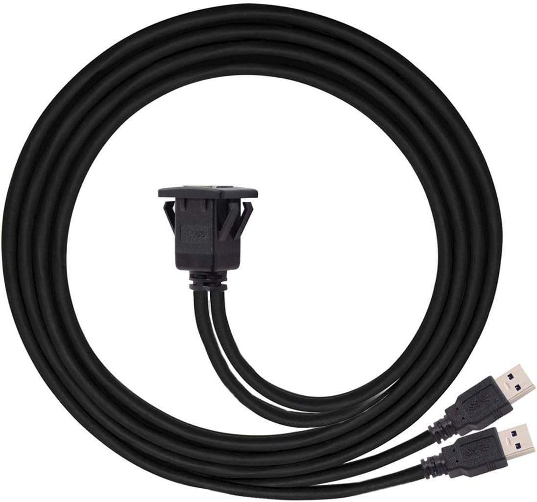 Cablecc 1m Waterproof USB 3.0 Extension Latch Mount Car AUX Cable for ...