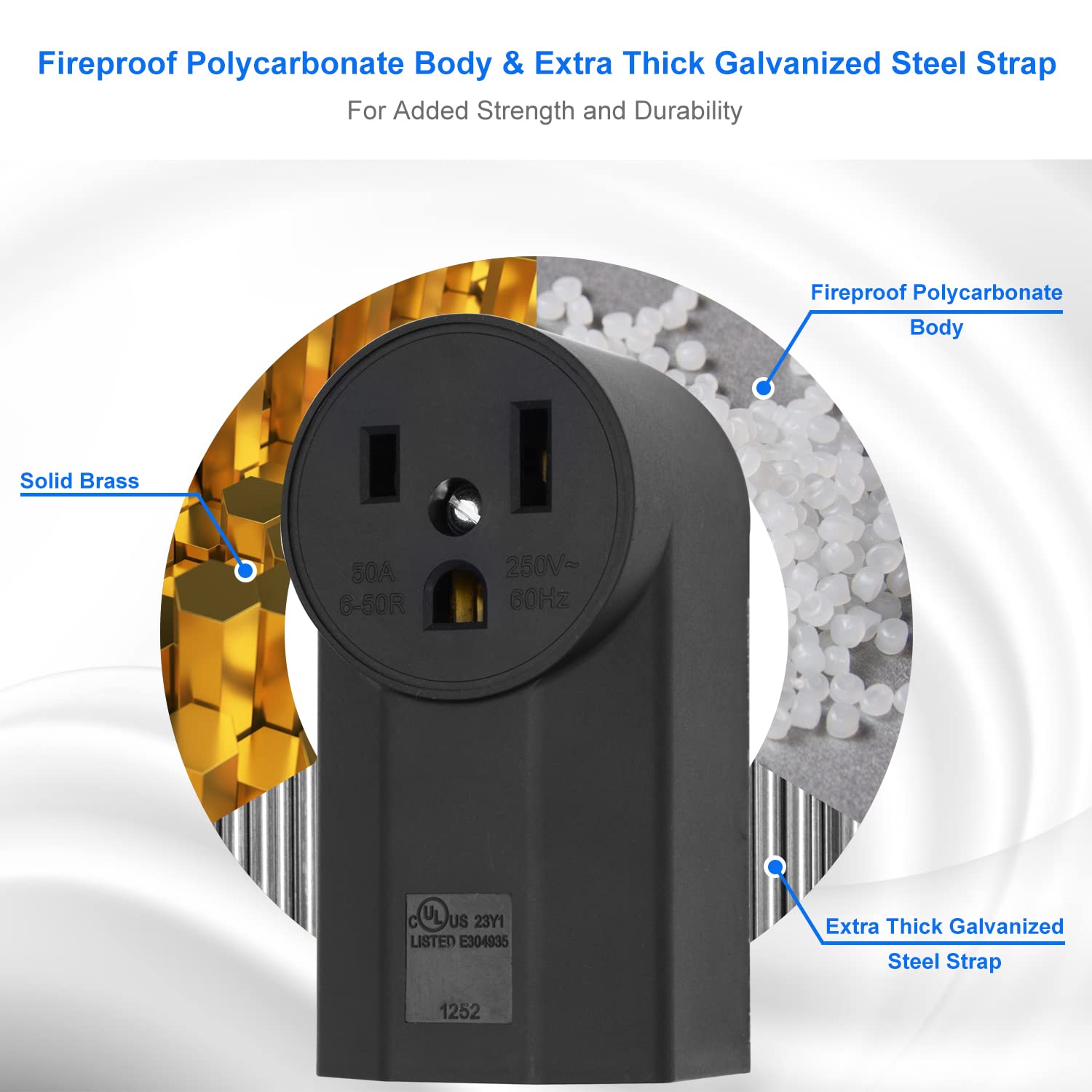 Snapklik.com : NEMA 6-50R Receptacle 2-Pole 3-Wire Surface Mount Power ...