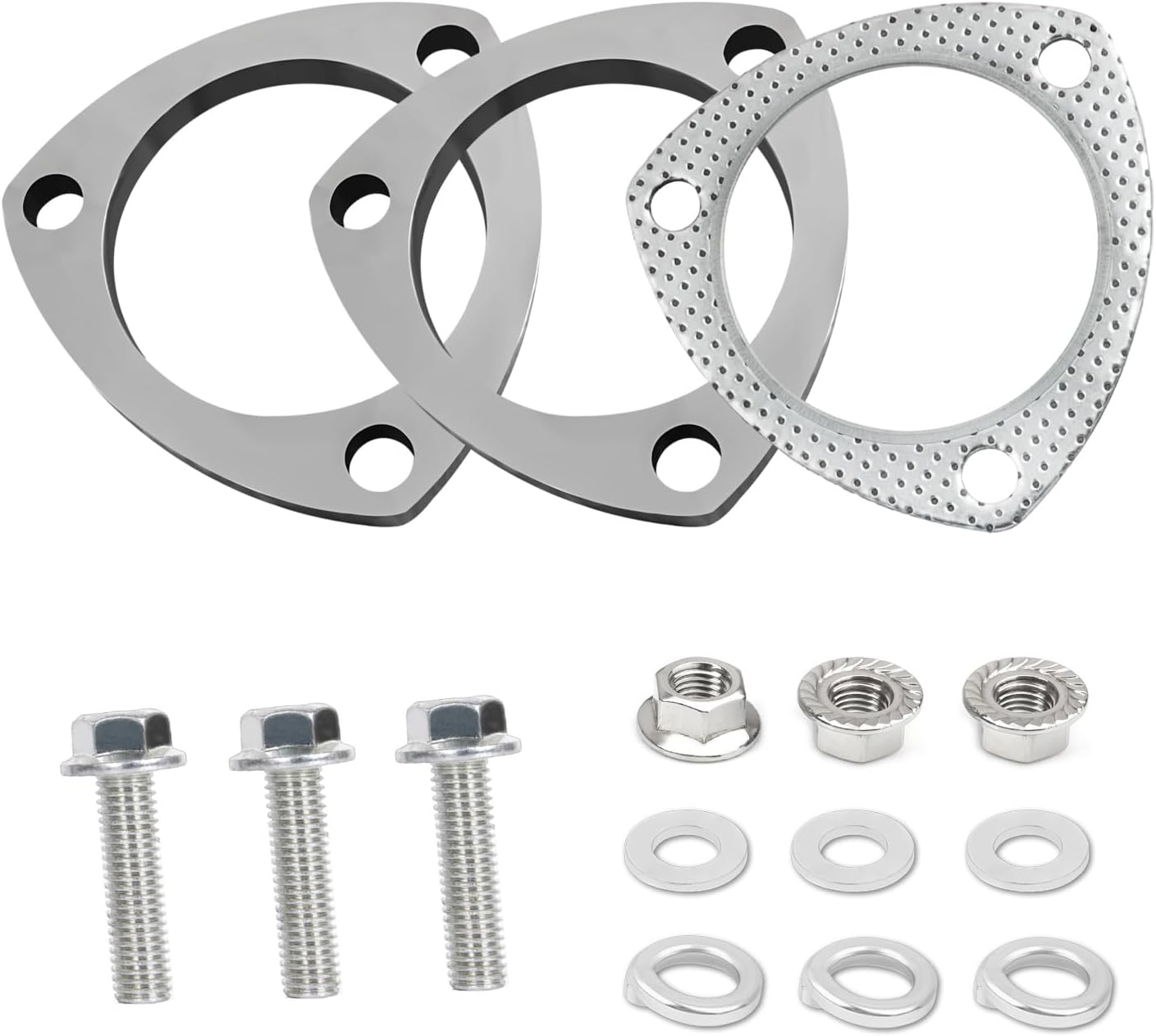 3" Exhaust Flange Gasket with 3 Exhaust Bolts Tool Set,Stainless Steel ...