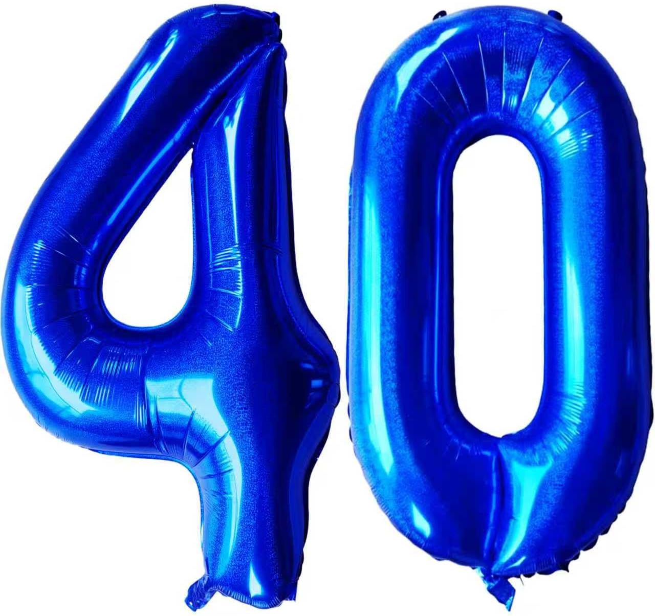Amazon.com: COLORFUL ELVES Laser Navy Blue Number 40 Balloons 40 Inch ...