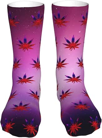 Amazon.com: XAC Trendy Pink Color Weed Leaf 420 Gifts Compression Socks ...