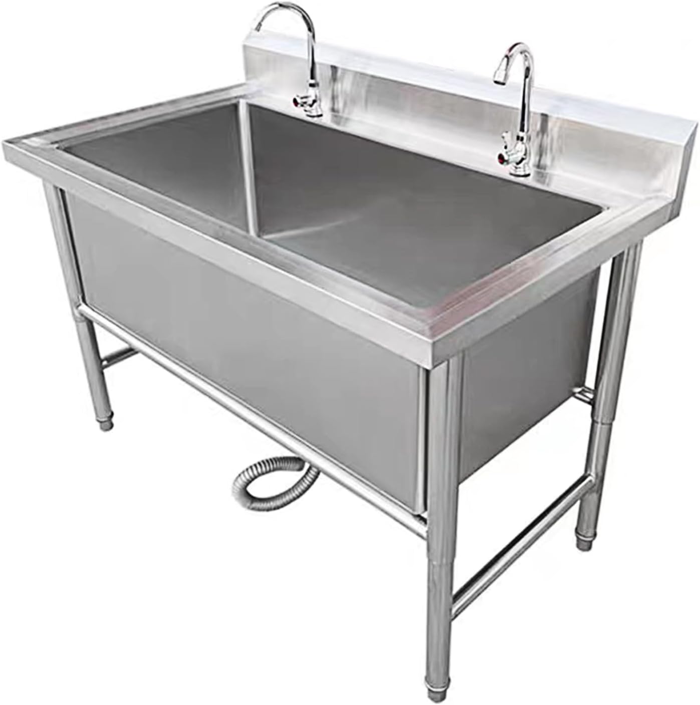 Free Standing Stainless Steel Sink, Large Single Bowl Sink,Stainless ...