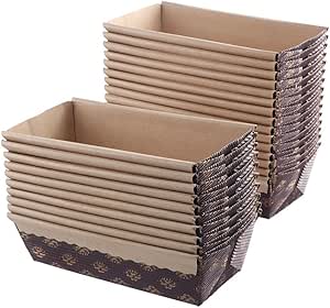 Amazon.com: 25Pcs Kraft Paper Bread Loaf Pan,Disposable Corrugated ...