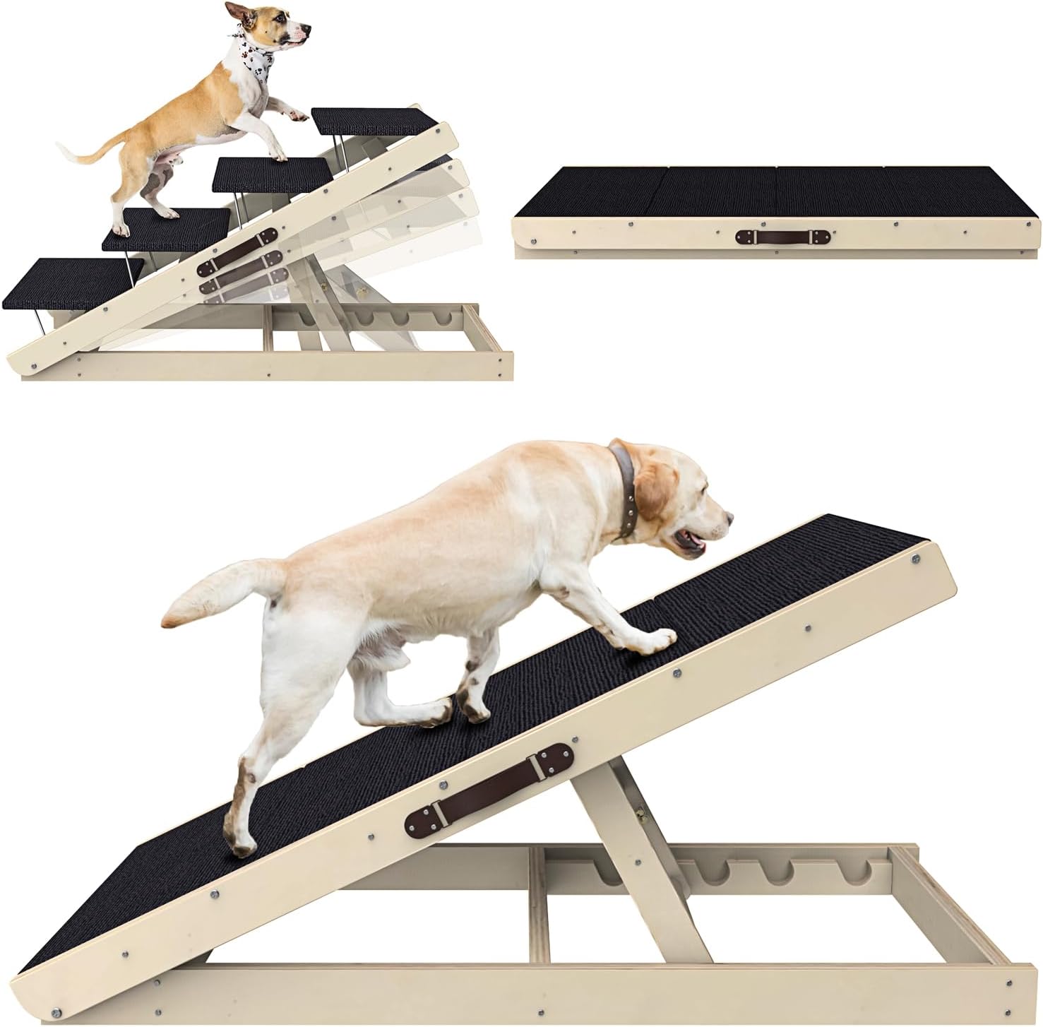 Amazon.com : Dog Ramp, Adjustable Steps for High Bed, Folding Stairs ...