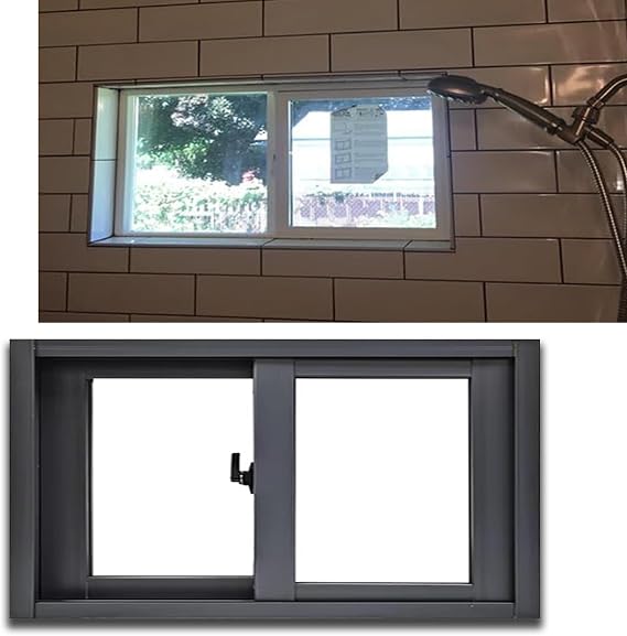 Basement Replacement Windows 28x24in / 71x61cm, Black Frame 12 14 16 18 ...