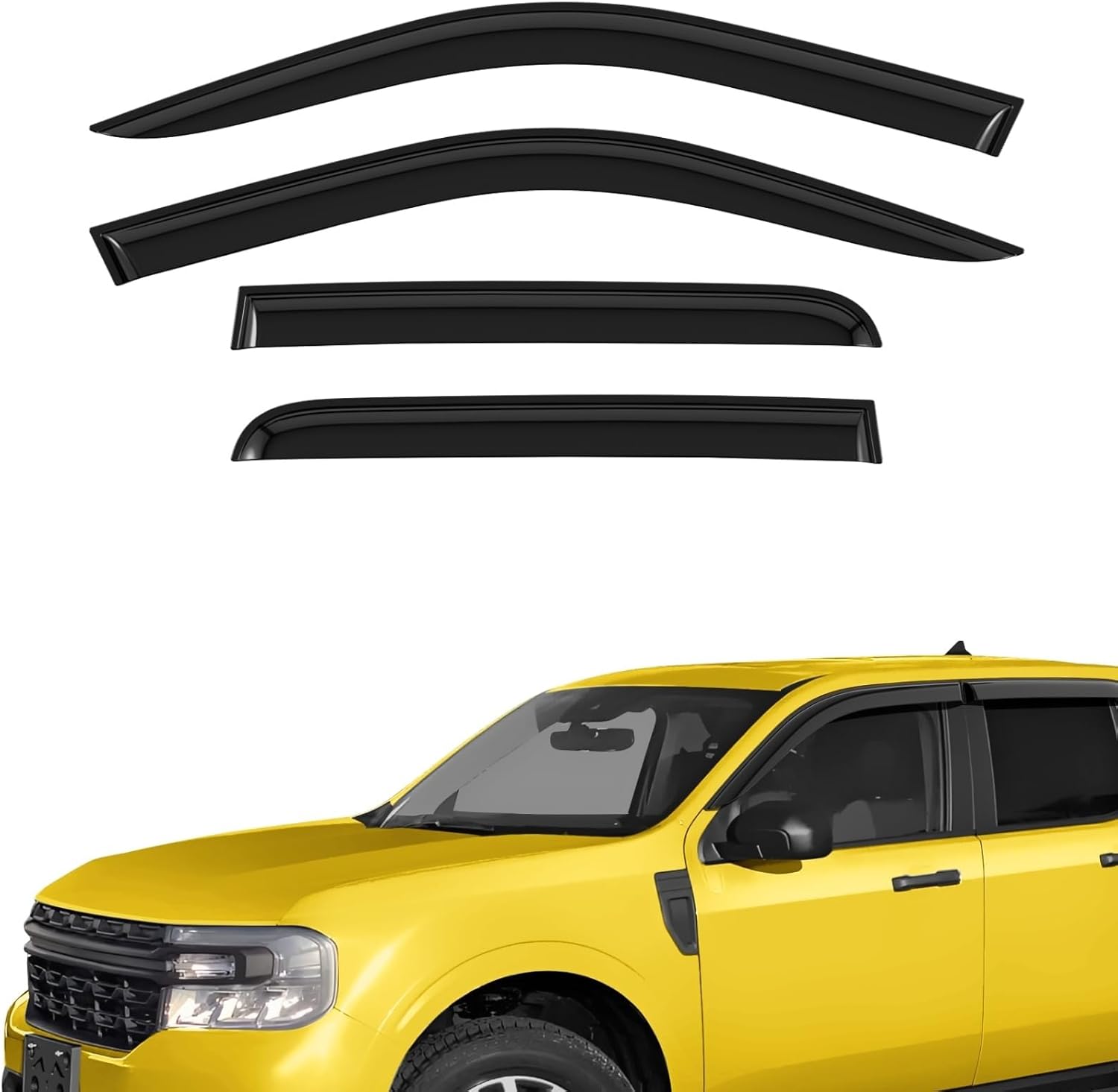 Amazon.com: Extra Durable Window Deflectors Tape-On Window Visors Rain ...