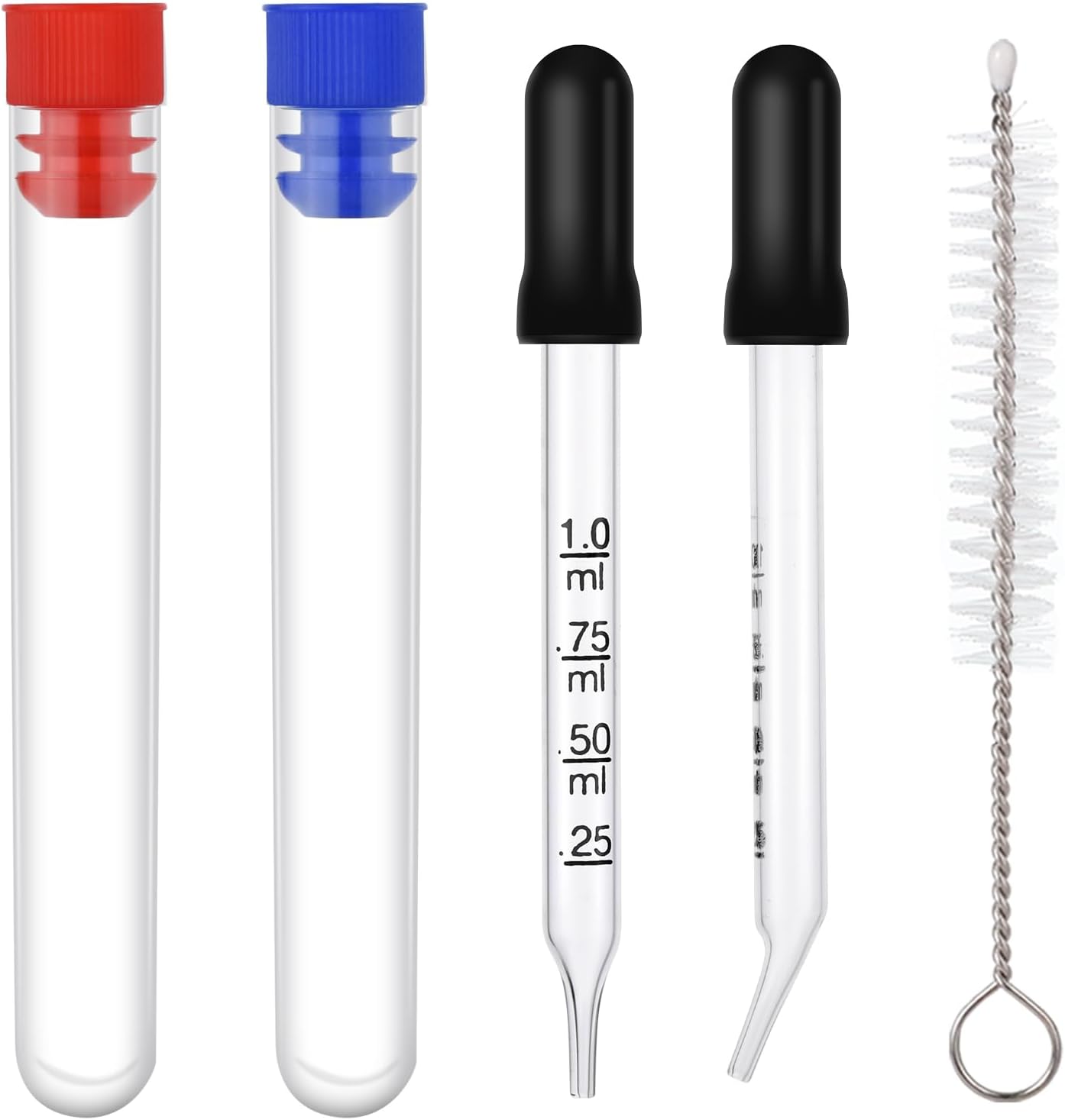 2pcs 1ml Eye Dropper, Glass Pipette with Measurements Bent & Straight ...