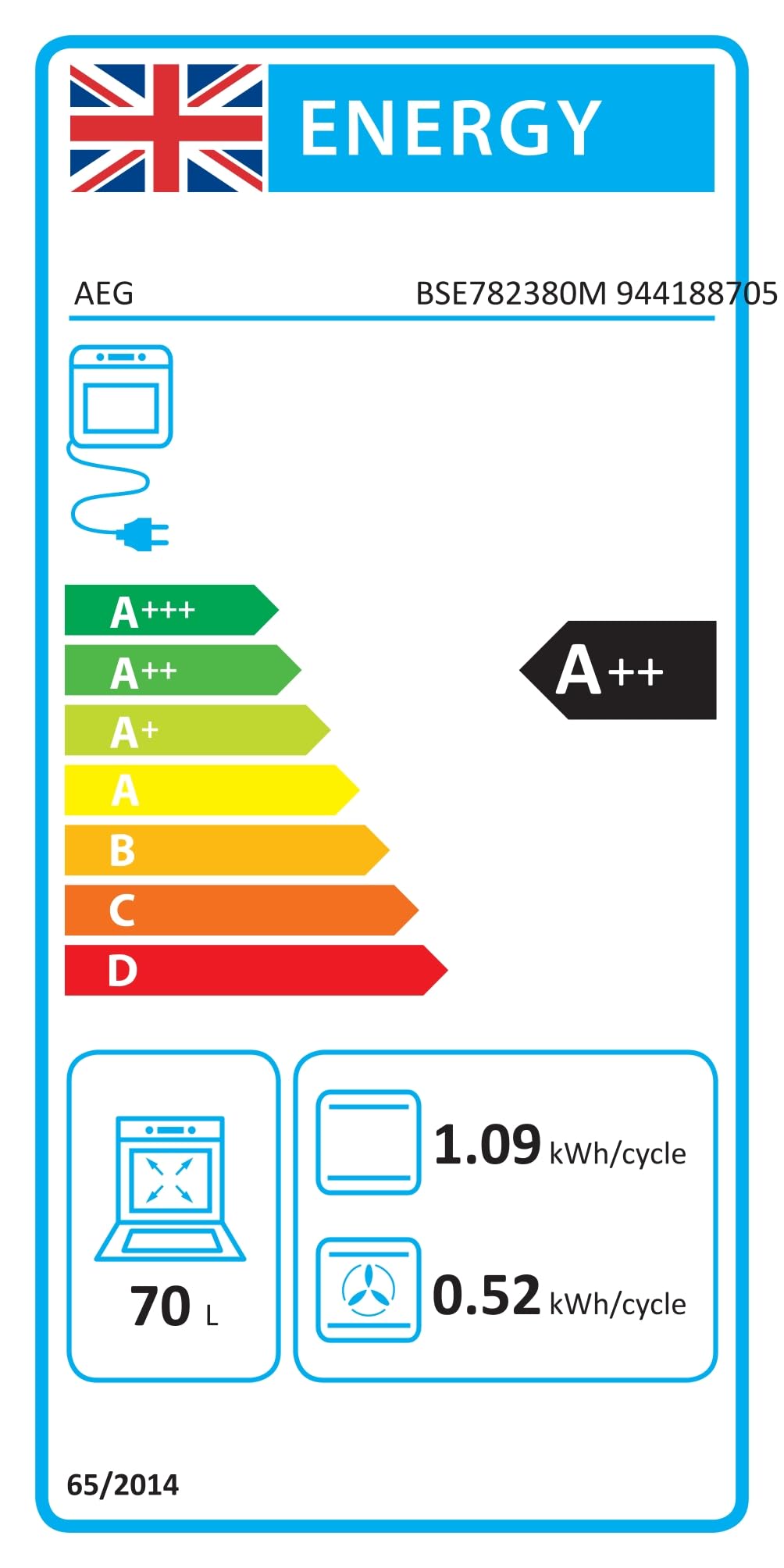 AEG 8000 SteamBoost Built In Oven BSE782380M, 70L Capacity, Steamify ...