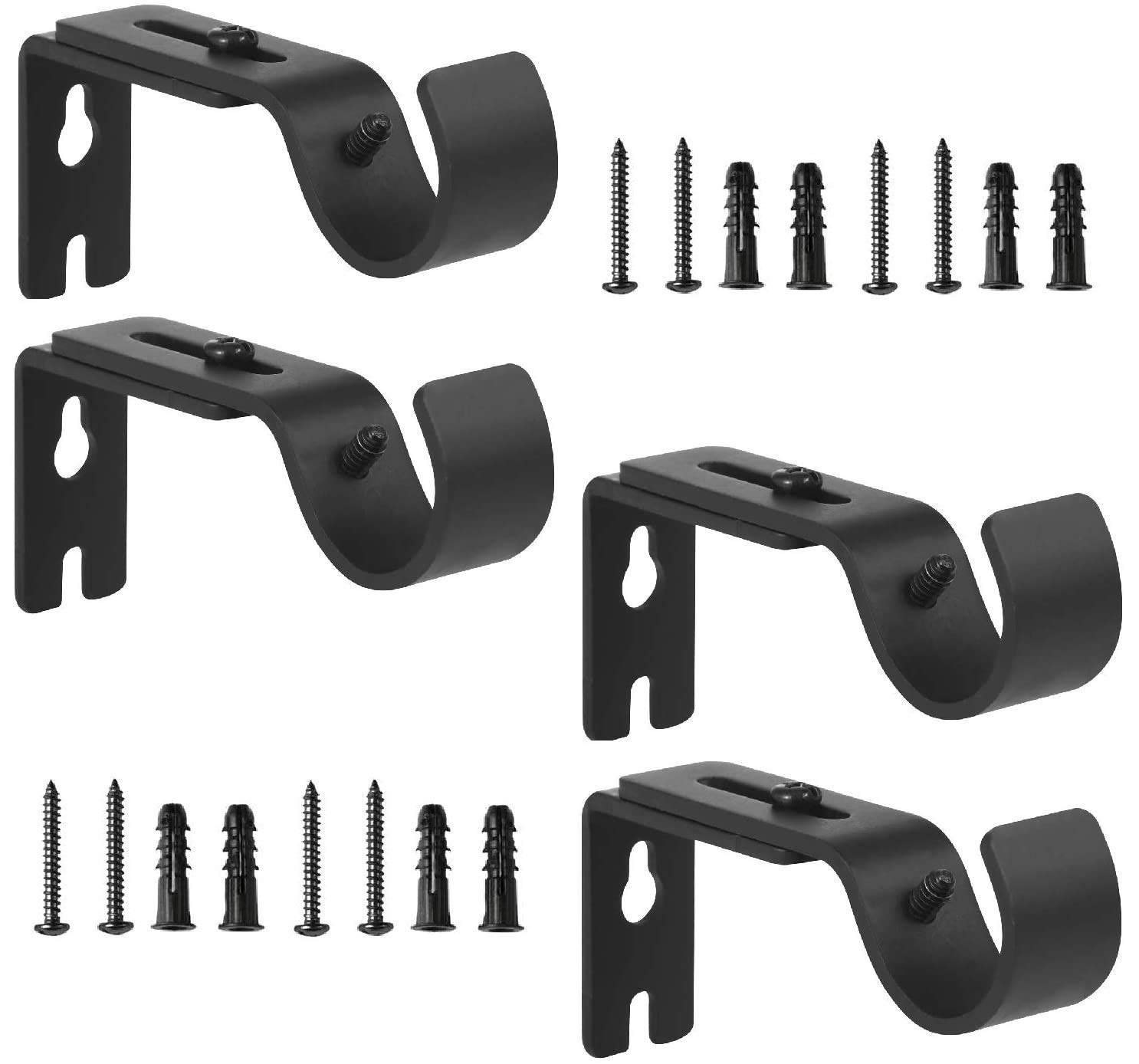 Snapklik.com : Anndason Heavy Duty Adjustable Curtain Rod Brackets Rod ...