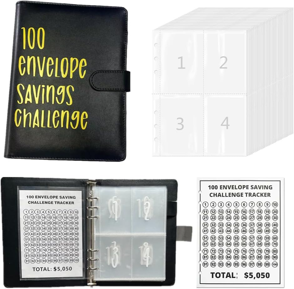 Amazon.com : 100 Envelope Challenge Binder | Easy and Fun Way to Save ...