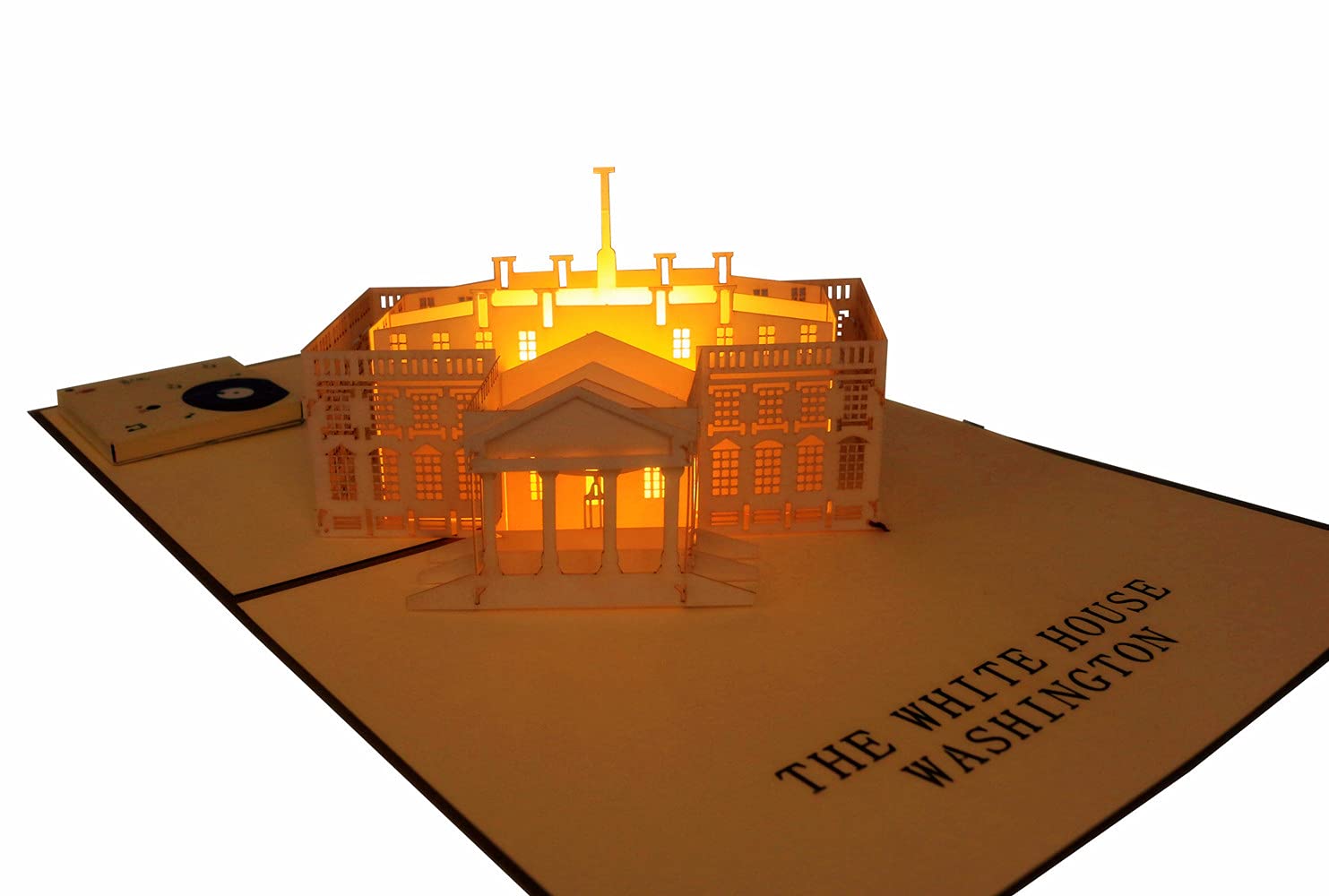 Recordable White House Pop Up Card Build In Led Light | Desertcart ...