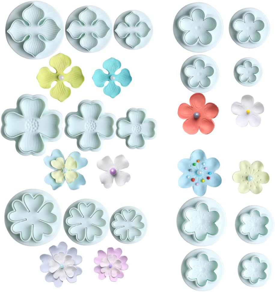 Amazon.com: Rose Flower Cutter 12Pcs Fondant Rose Flower Chocolate ...