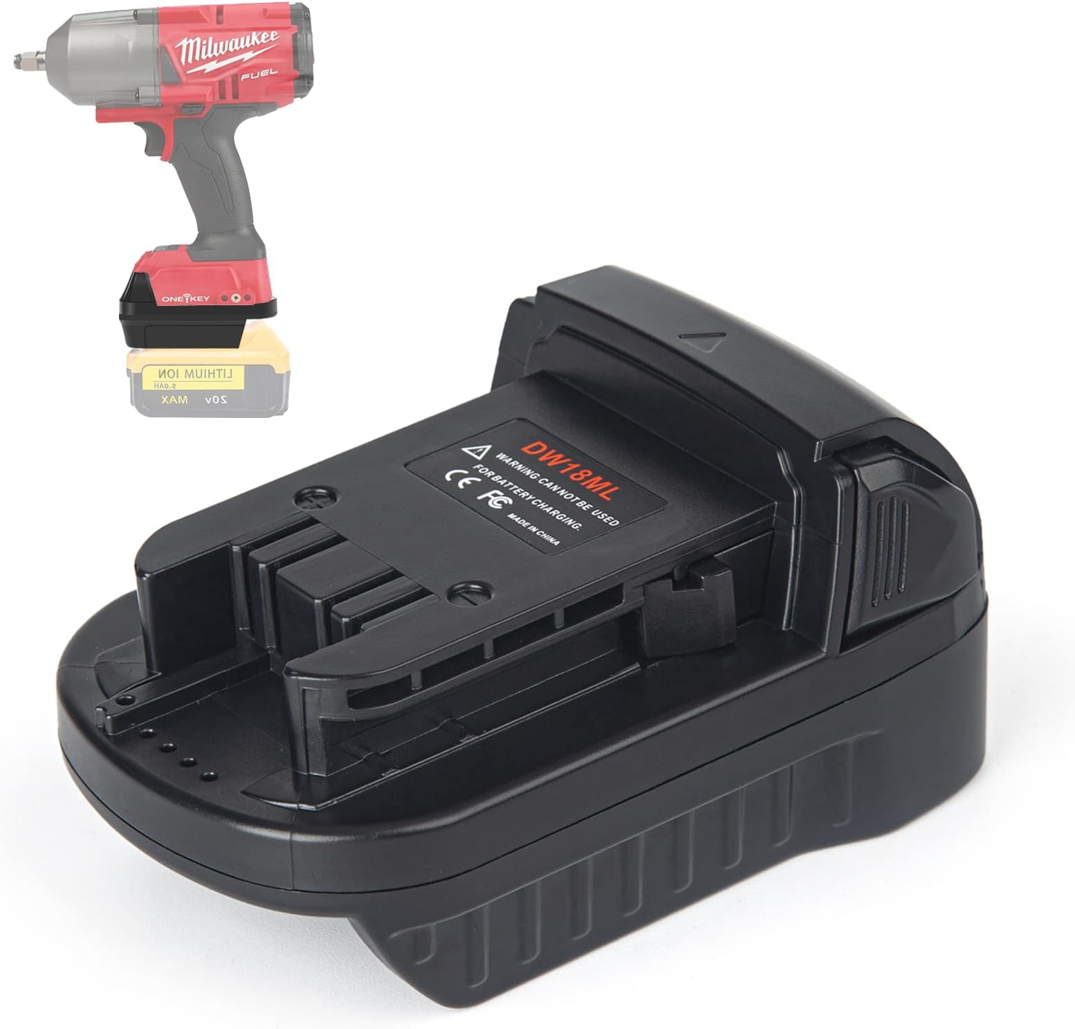 Amazon.com: Battery Adapter for DeWalt to Milwaukee,18 20V Lithium ...