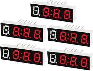 Amazon.co.jp: XYWHPGV Common Anode 12 Pin 4 Bit 7 Segment 1.26 x 0.39 x 0.23 inch 0.28" Red LED ...