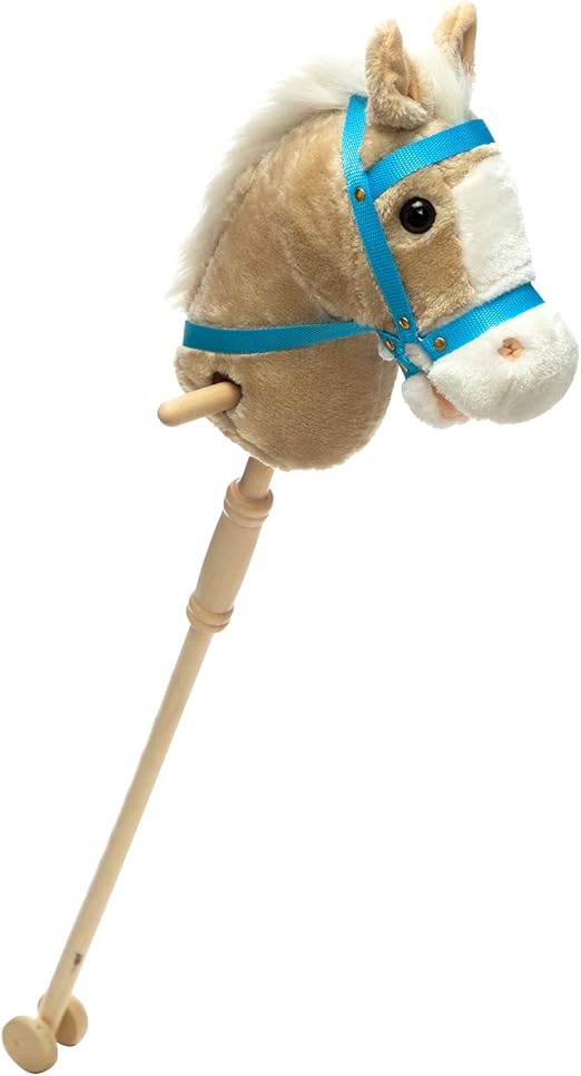 Amazon.com: HollyHOME Stick Horse Plush Handcrafted Hobby Horse on a ...