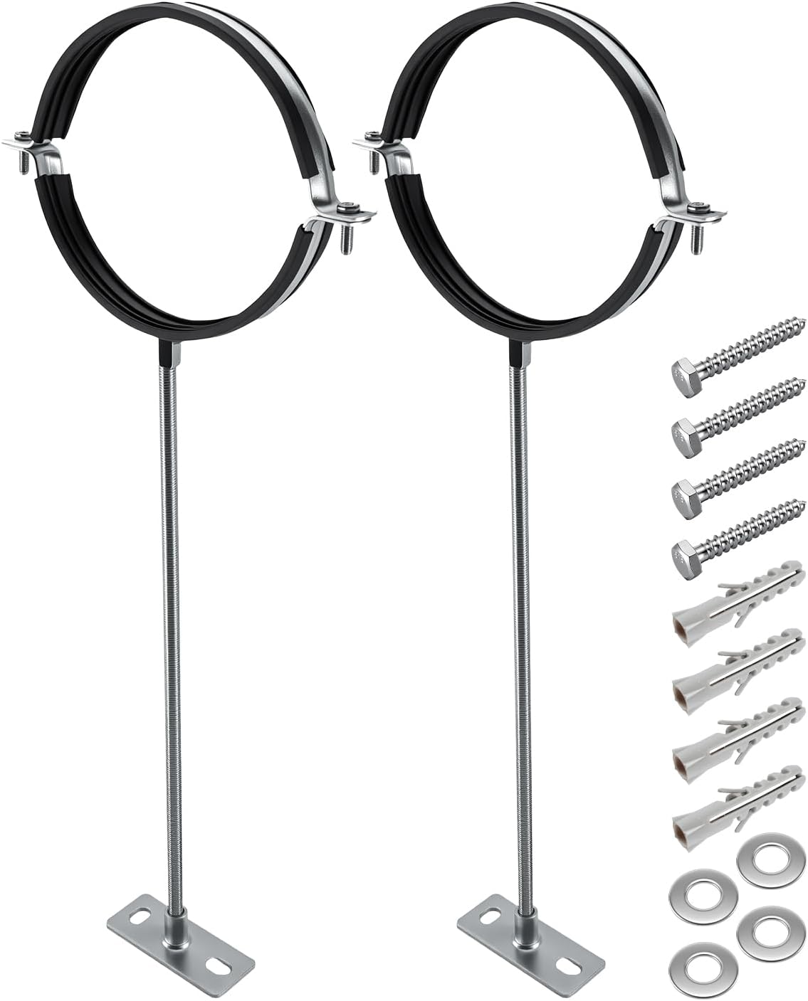 6 Inch Adjustable Pipe Bracket with Anti-Slip Pads, B Vent Wall Round ...