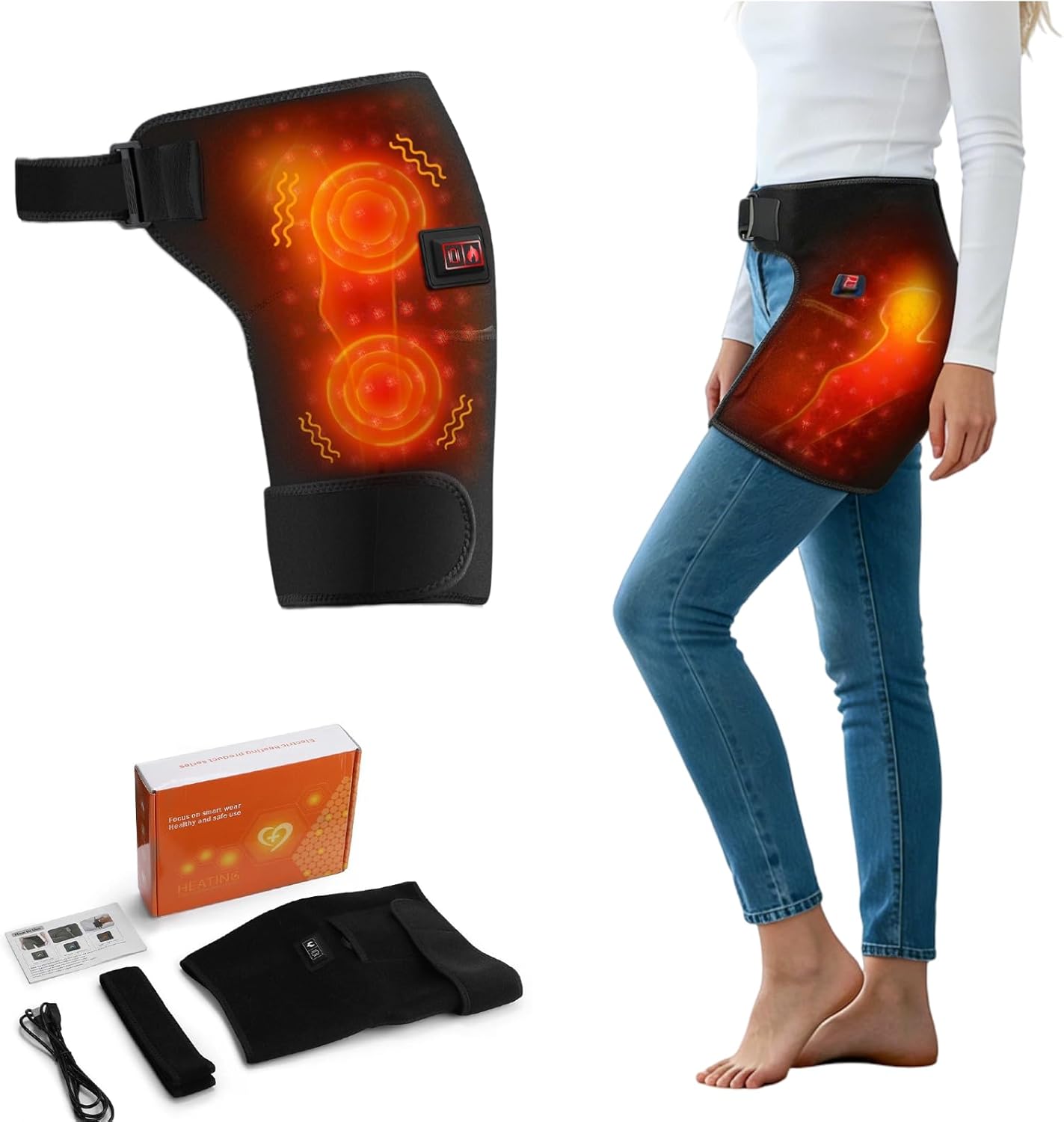 Amazon.com: Aimery Hip Brace Red Light Therapy for Hip Pain in ...