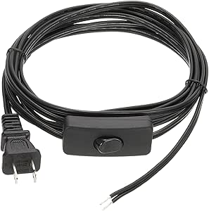 Amazon.com: uxcell 8Ft 18/2 Lamp Cord with Switch, 300V Electronic Wire Insulated Heat Resistant ...
