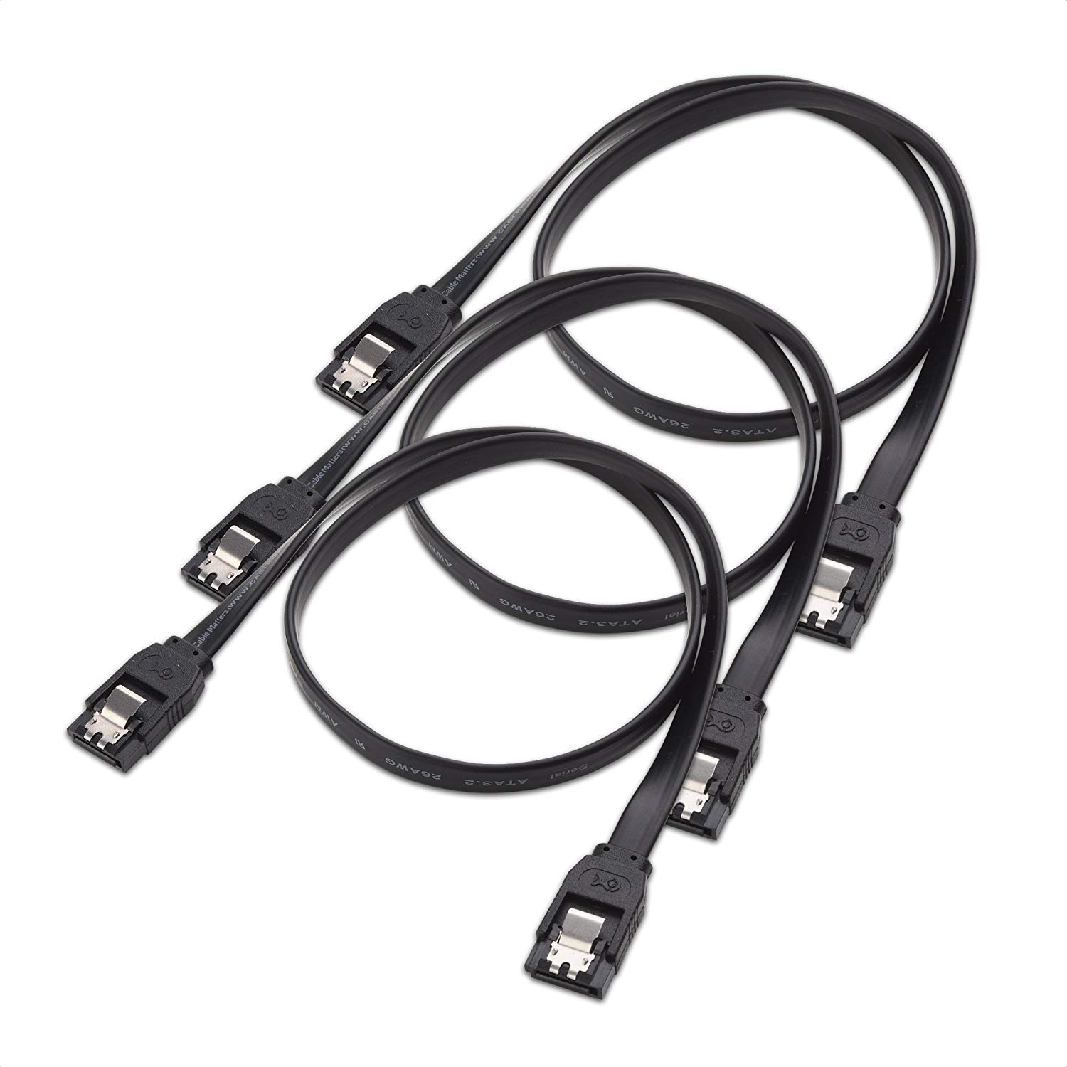 Cable Matters 3-Pack SATA Cable 45cm (6.0 Gbps SATA 3 Cable, SATA ...