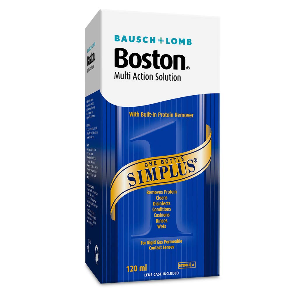 Boston Simplus Multi-Action Solution, 120ml Contact Lens Solution for ...