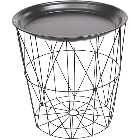 Modern Black Small Wire Side Table Metal Coffee End Side Table With ...