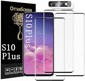 Amazon.com: Galaxy S10 Plus Screen Protector, Galaxy S10 Plus Tempered ...