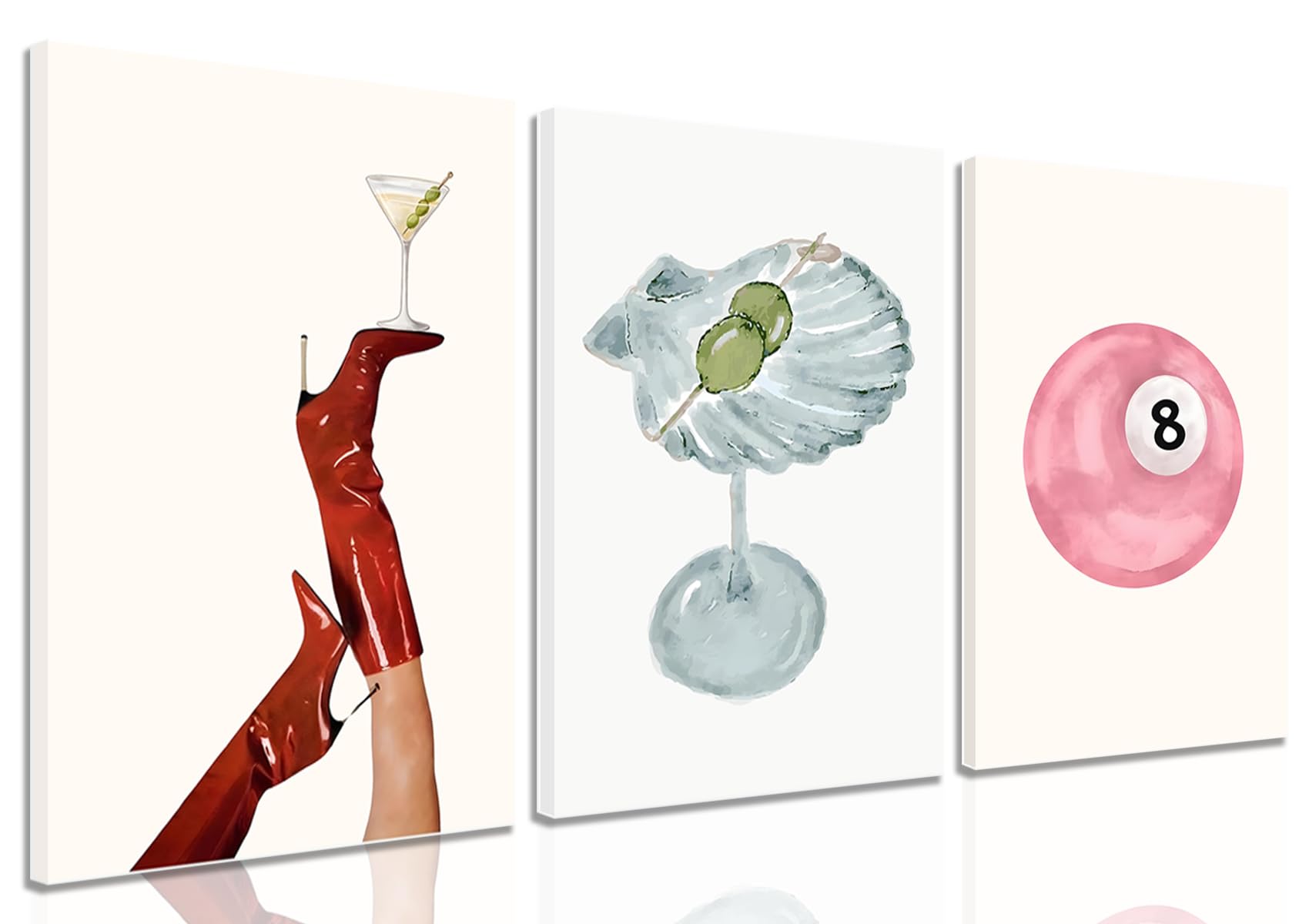 Amazon.com: Framed Funky Martini Posters Wall Art Set of 3, Vintage ...