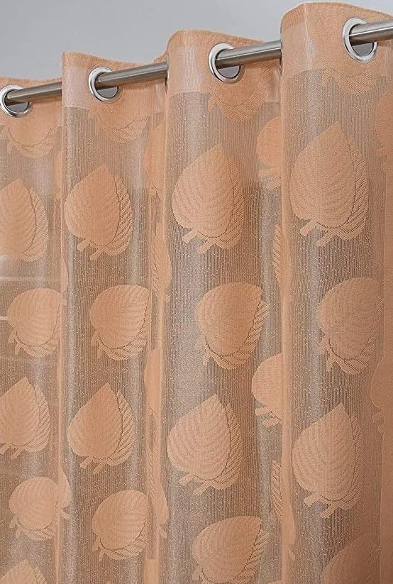 Buy PICTAS Heavy Paan Patta Net Floral Semi Transparent Fancy Curtain ...