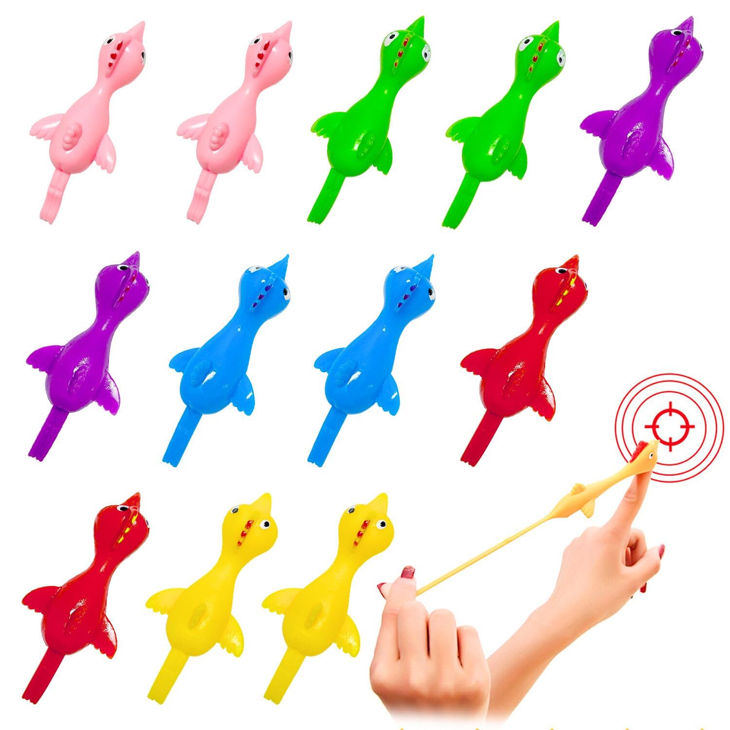 Steemjoey 12PCS Flying Chicken Slingshot Toy, Slingshot Chicken Finger ...