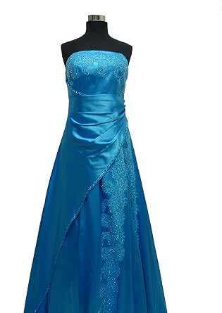 JuJu & Christine Langes Satin Abendkleid Ballkleid 2034 Damen türkis Gr ...