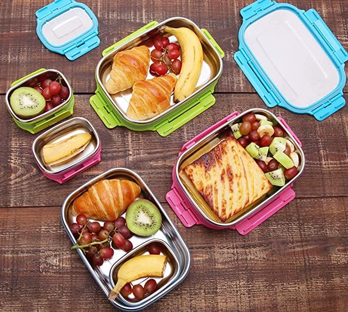Buy Ganesh Stainless Steel Tiffin Lunch Box Container with 4 Side Clip ...