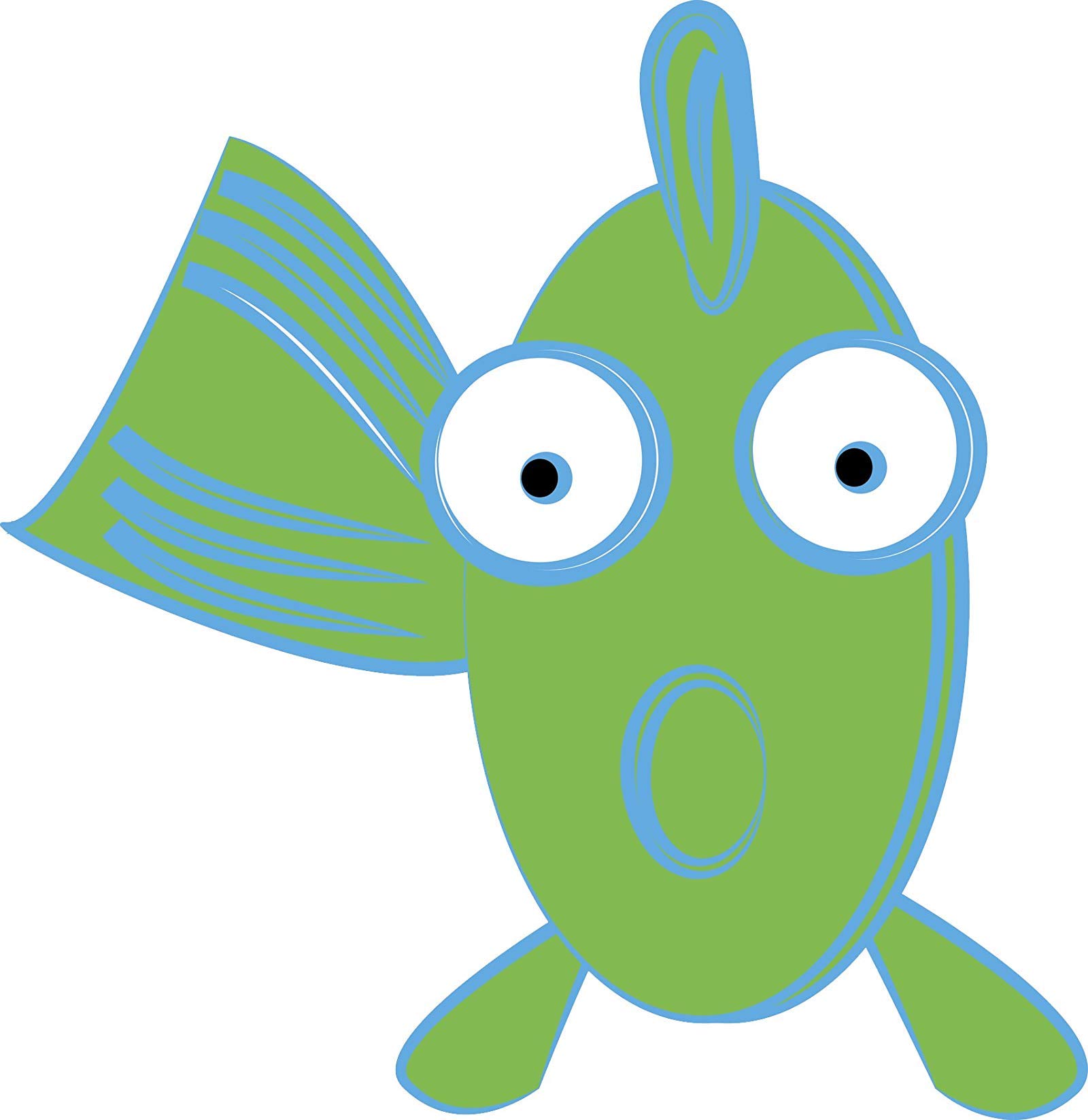 Simple Cartoon Fish Blue