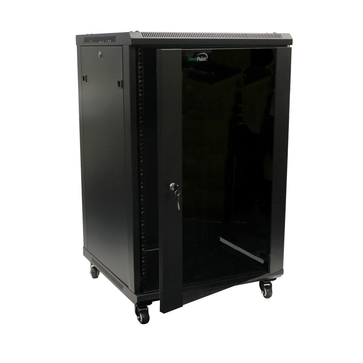Buy NavePoint 18U Wall Server Data Cabinet 24-inch Depth Glass Door ...
