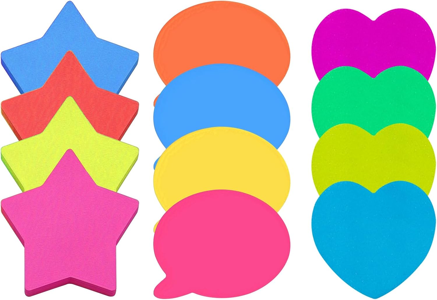 Zuisytm 12 Pads, 360 Sheets Bright Colorful Sticky Notes, Bubble Star ...