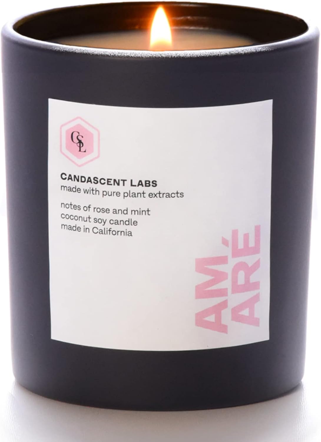 Vela de bienestar orgánica de Rose Mint Amaré CandaScent Labs ...
