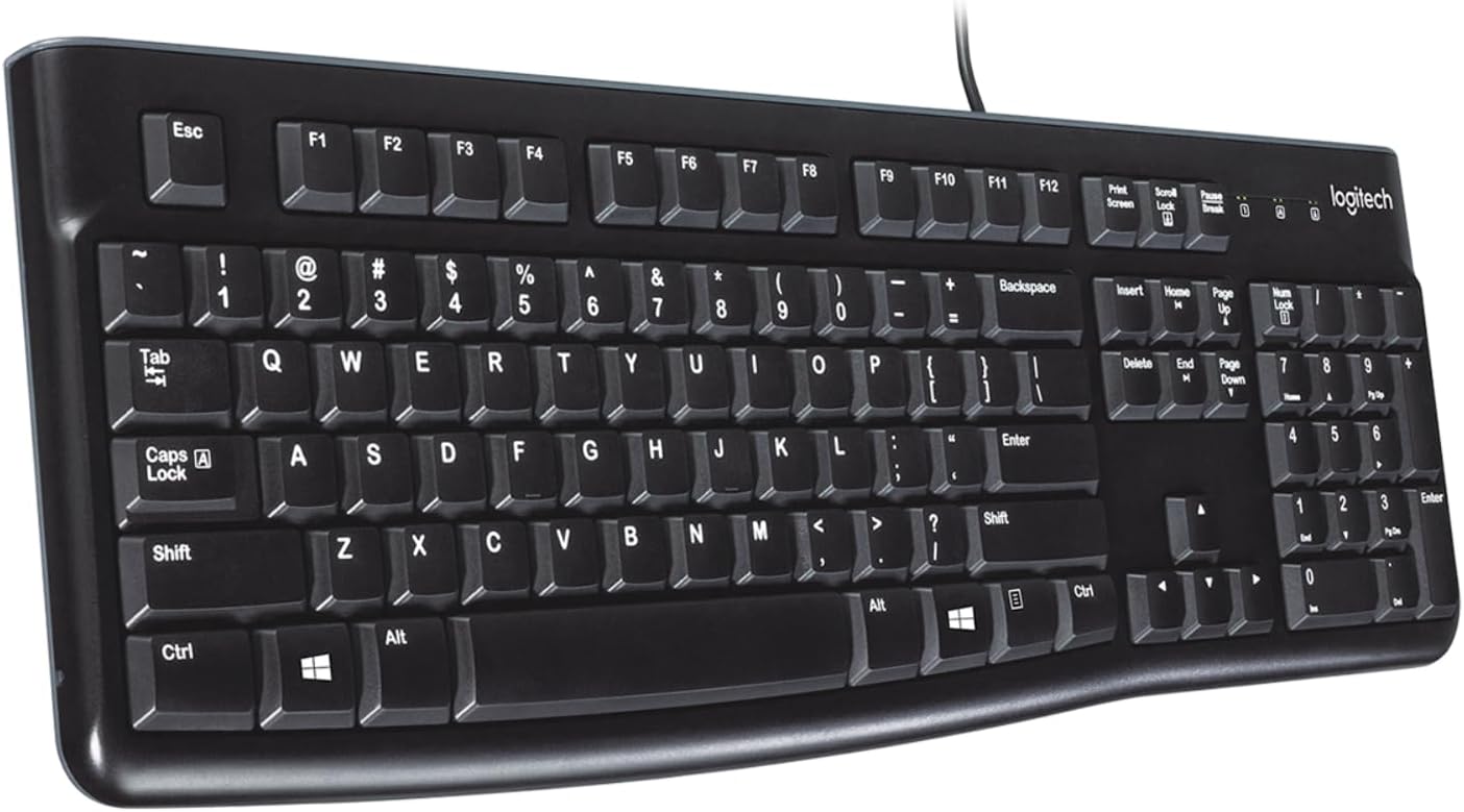 Logitech K120 Wired Keyboard for Windows, USB Plug-and-Play, Full-Size ...
