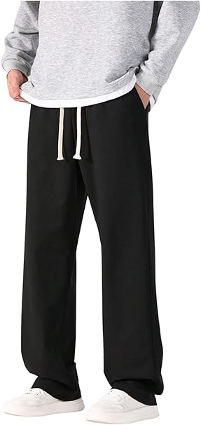 Amazon.com: SOLY HUX Men's Baggy Sweatpants Drawstring Elastic Waist ...