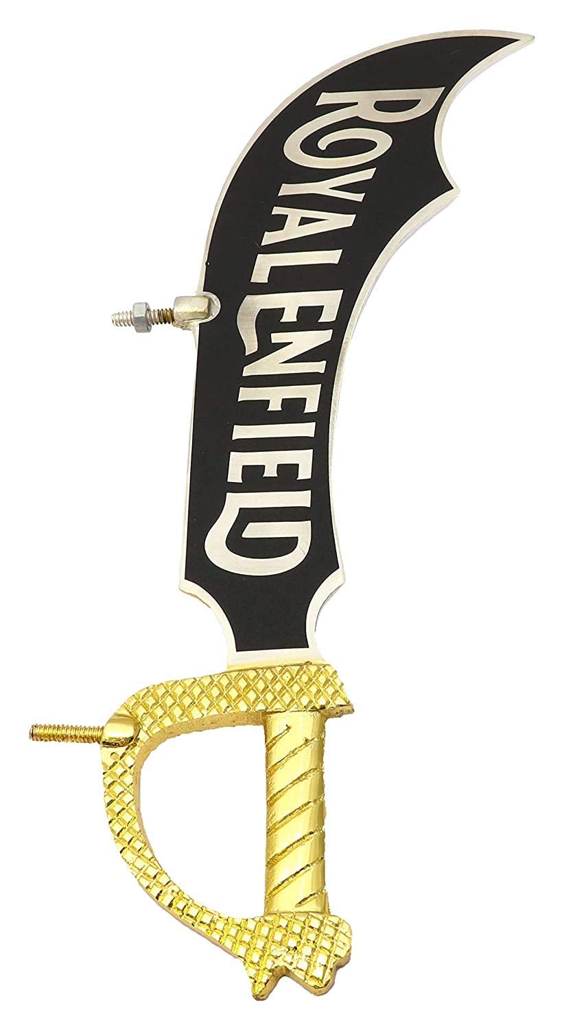 Buy WOKIN Brass Name Plate Talwar Big Sticker Gold Front Mudguard ...