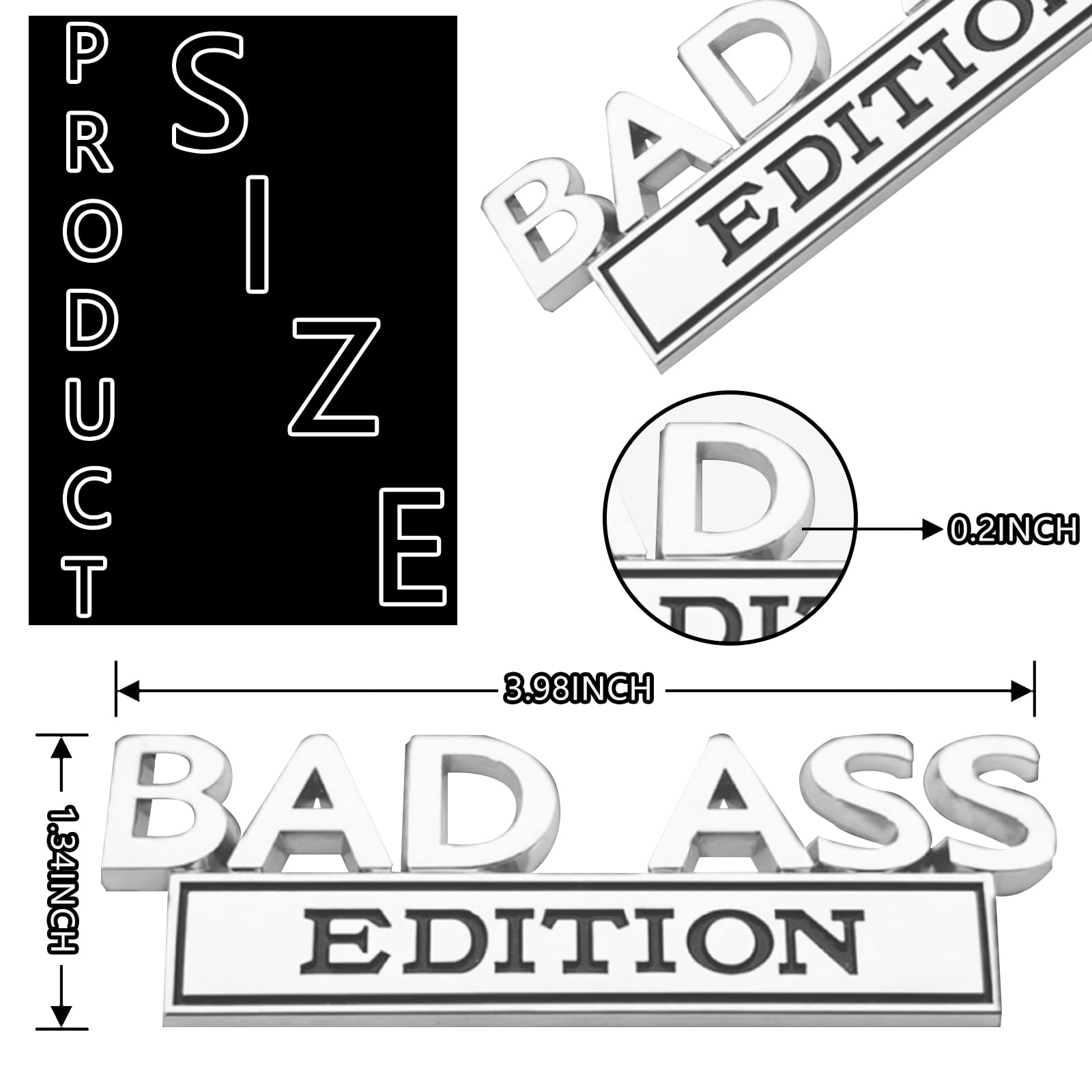 Snapklik.com : Luminuti Bad Ass Edition Emblem, Bad Ass Car Tail Badge ...