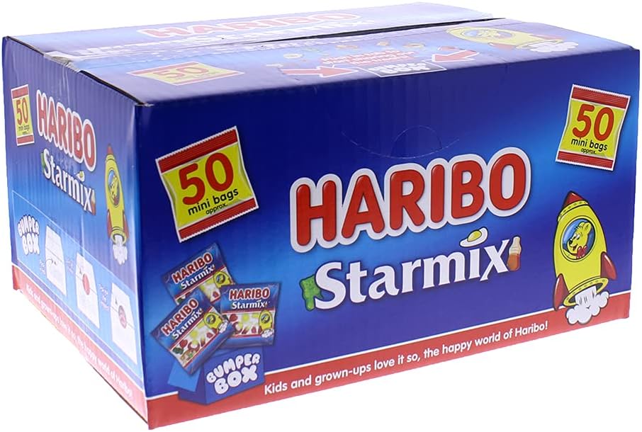 HARIBO Starmix Bumper Box 50 x 16g Mini Bags Party Multipack 800g ...