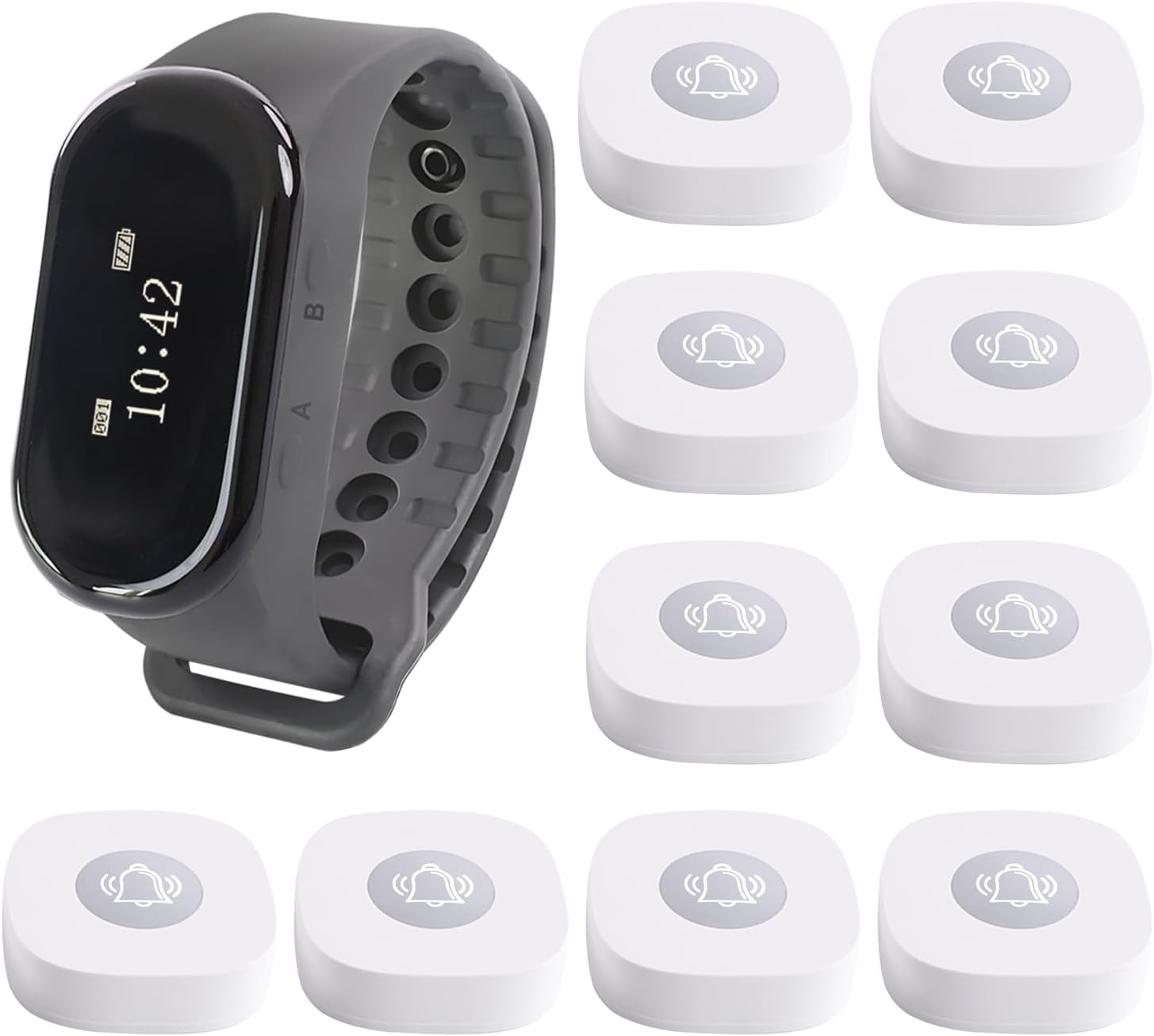 Amazon.com: LOUKIENE Wireless Calling System, 1 Wrist Watch Receiver 10 ...