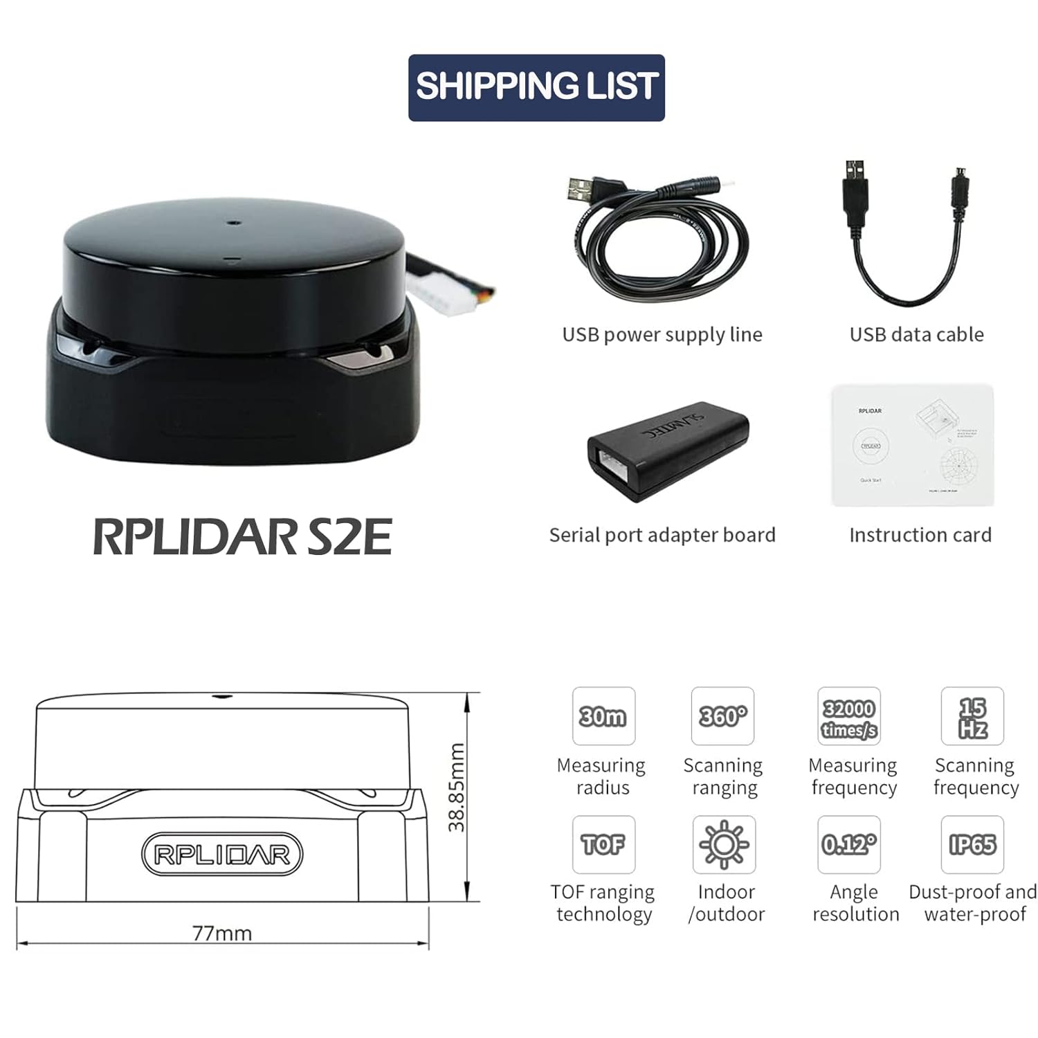 Slamtec RPLIDAR S2E Lidar Sensor 2D 360 Degree 30 Philippines | Ubuy
