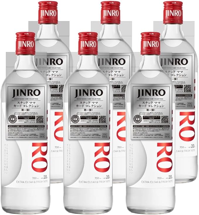 Amazon.co.jp: スナックママカード付きジンロ 眞露 JINRO 25° [ 焼酎 25度 スナックカード付 700ml×6本 ]JINROボトル カード付きジンロ : 食品・飲料・お酒