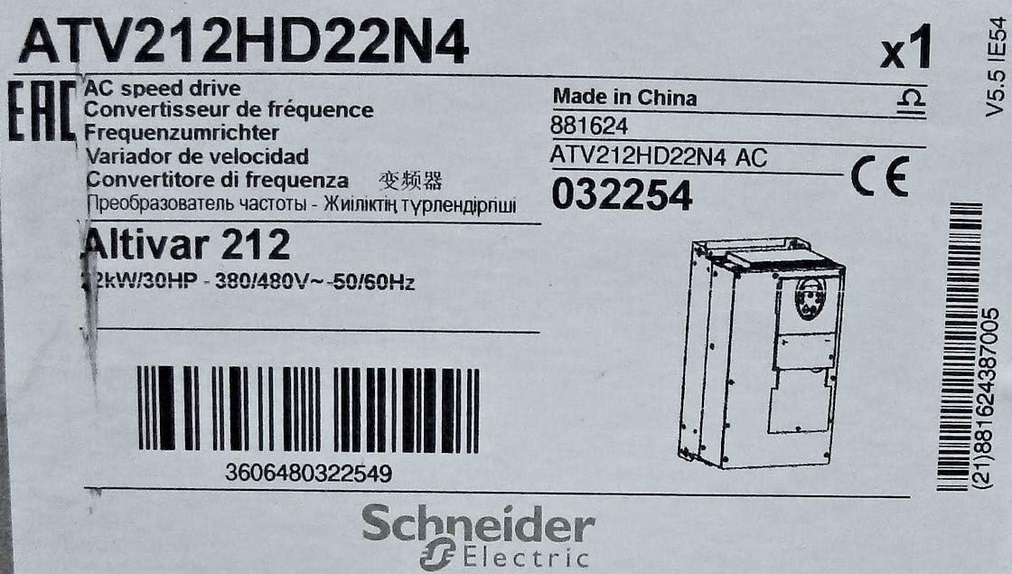 SCHNEIDER ELECTRIC ATV212HD22N4 Speeddrive 380-480Vac 30Hp Atv212 ...