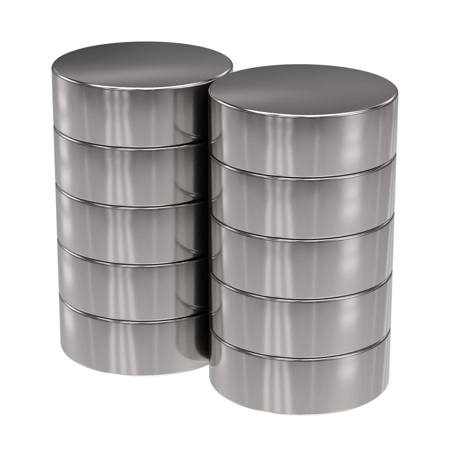 10x Neodym Power Magnet silber - Scheibenmagnet extra stark rund ...