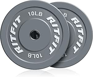 Amazon.com : RitFit Color Coded Bumper Plate, Olympic Bumper Plate for ...